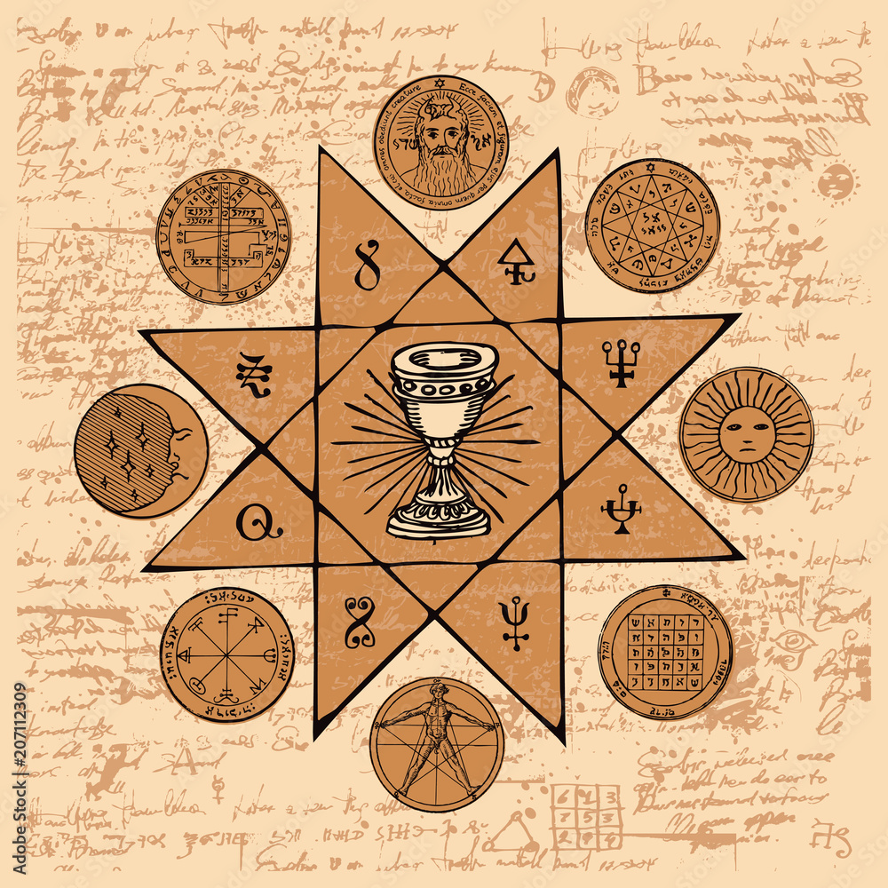 Vector banner on the theme of mysticism, magic, religion and the ...