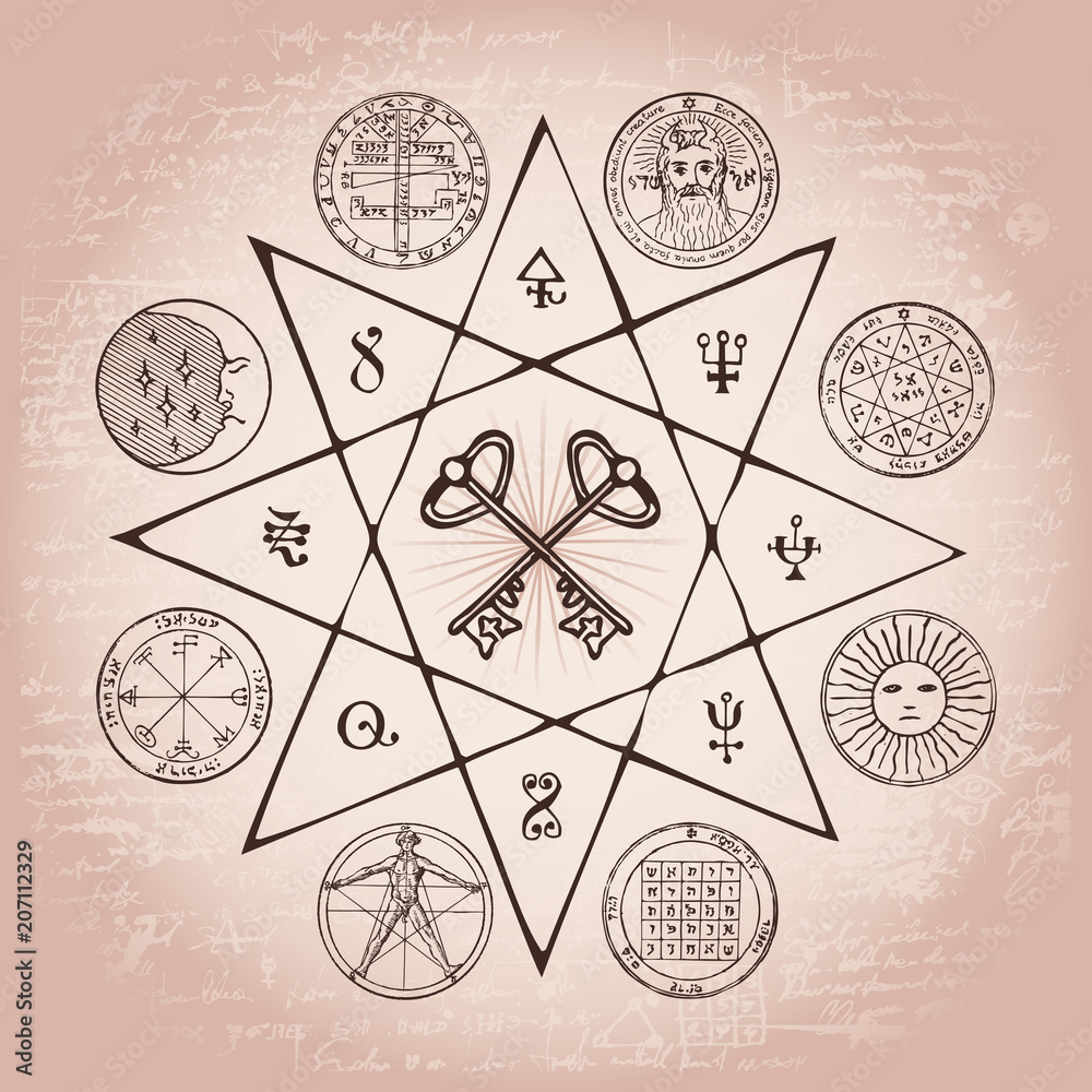 Vector banner on the theme of mysticism, magic, religion and the ...