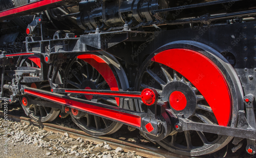 Parte motriz de una locomotora de vapor Stock Photo | Adobe Stock
