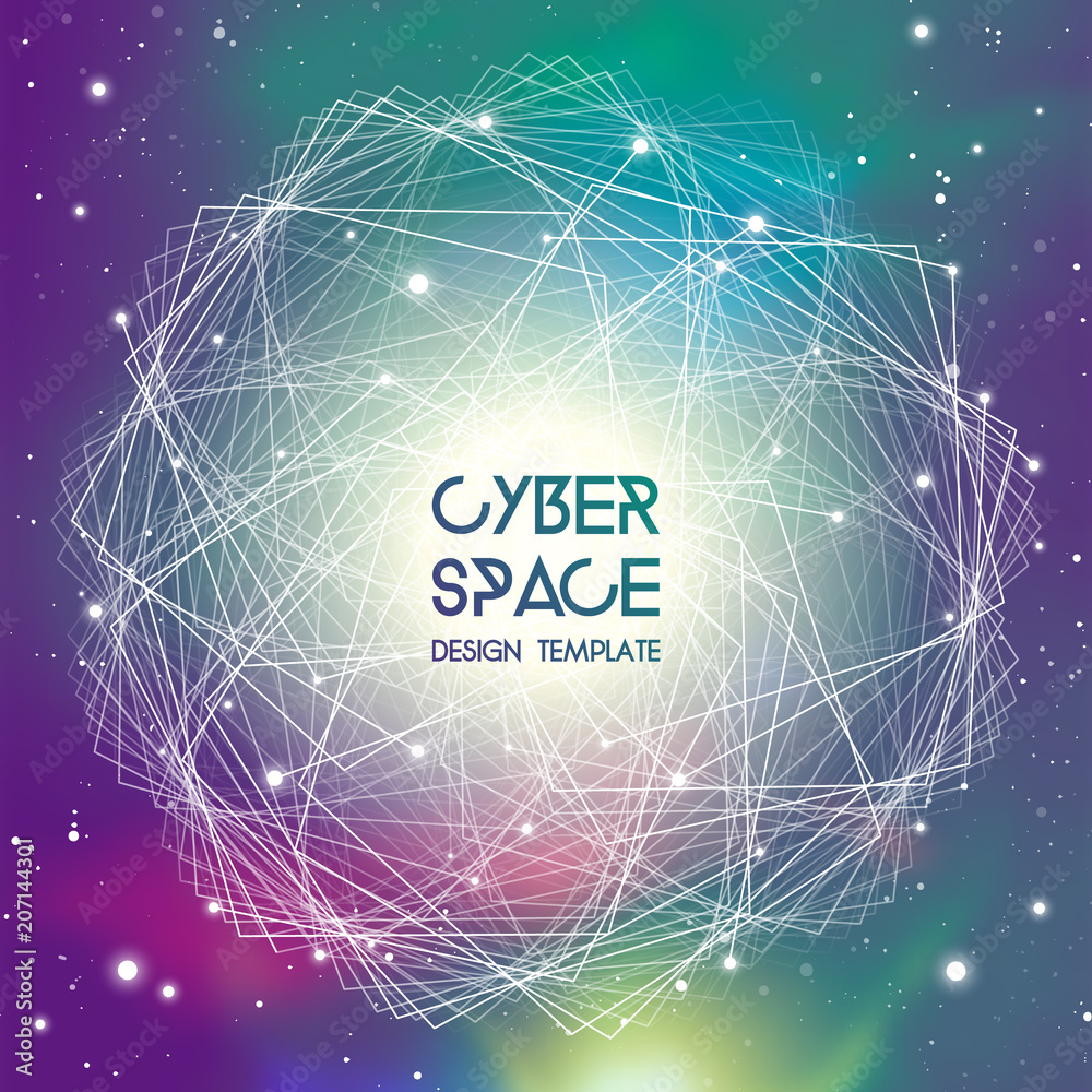 Cyberspace and network connection vector digital illustration ...