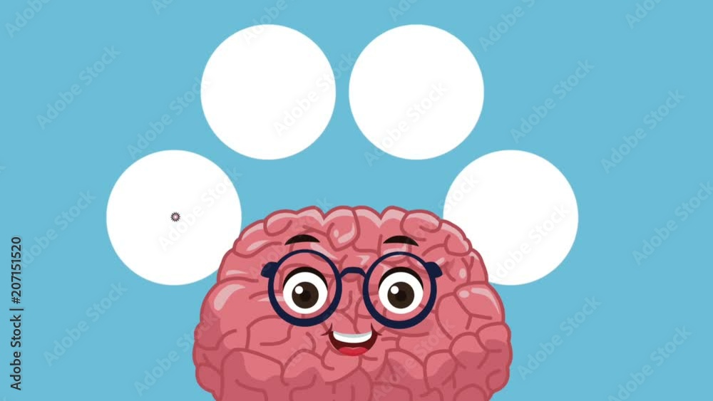 Funny brain cartoon talking with academic symbols High Definition ...