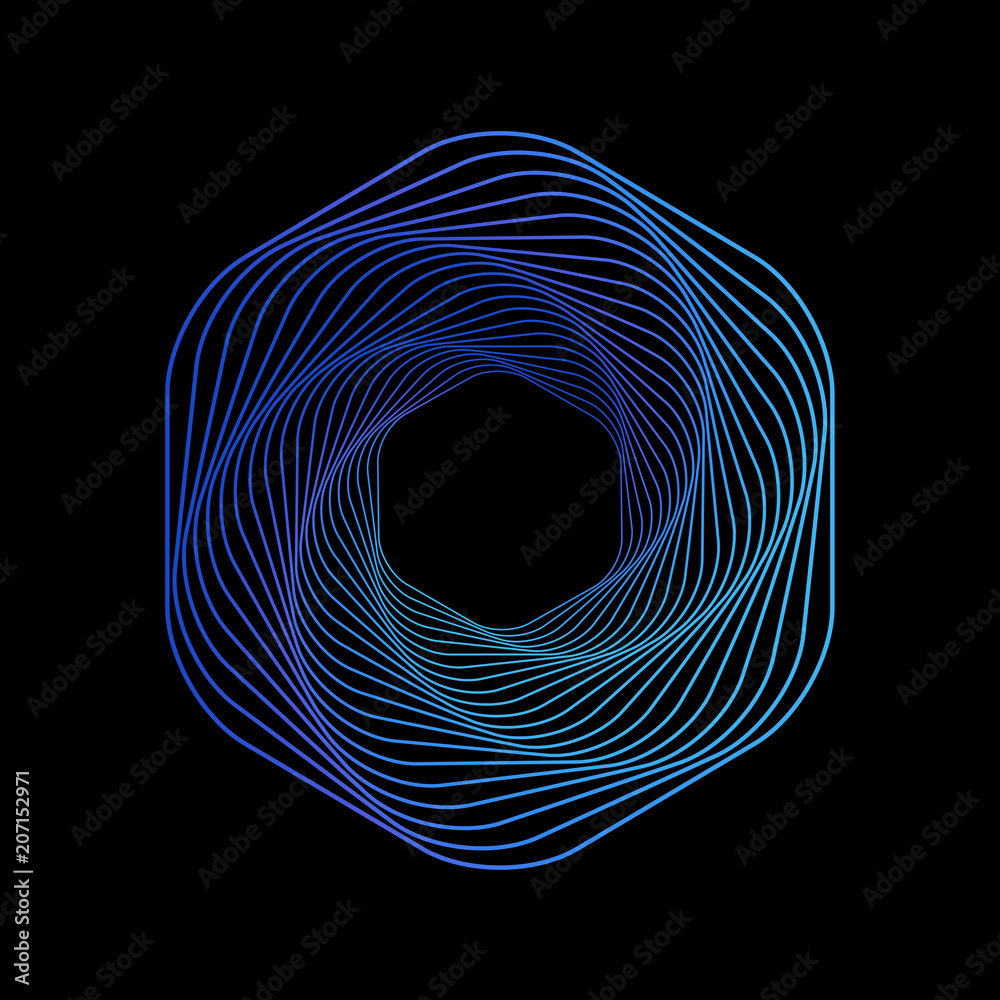 Tunnel abstract. Twisted colored tunnel 3d. Twisted lines. Logo ...
