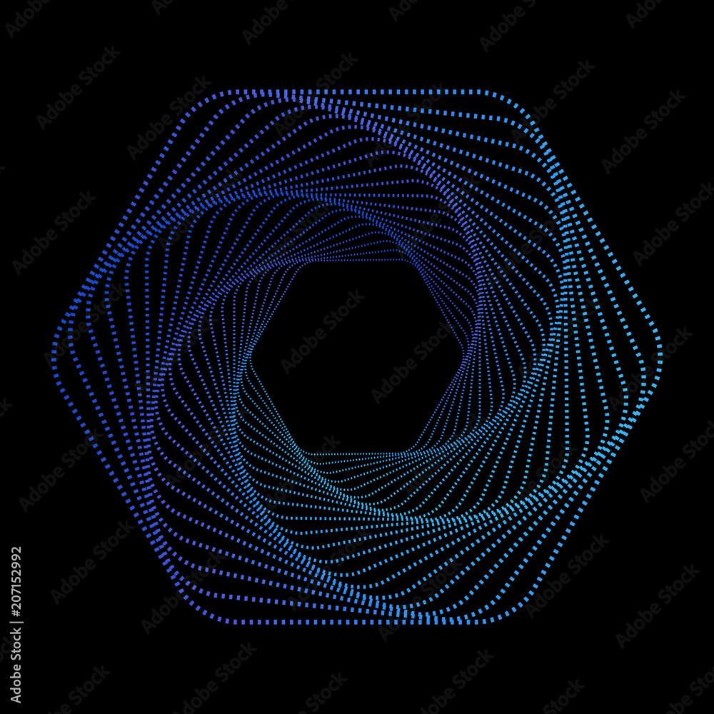 Tunnel abstract. Twisted colored tunnel 3d. Twisted lines. Logo ...