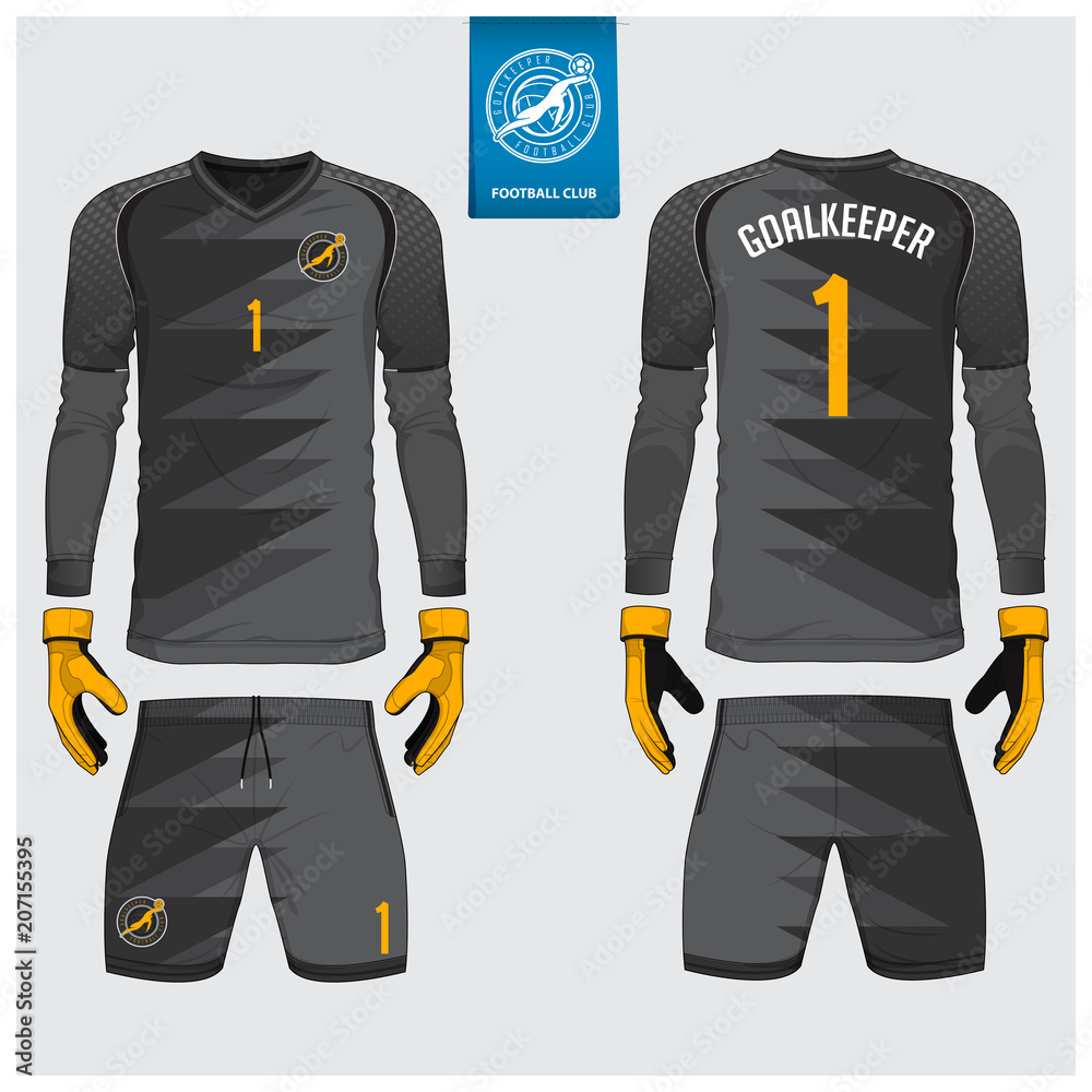 Goalkeeper jersey or soccer kit, long sleeve jersey, goalkeeper glove ...