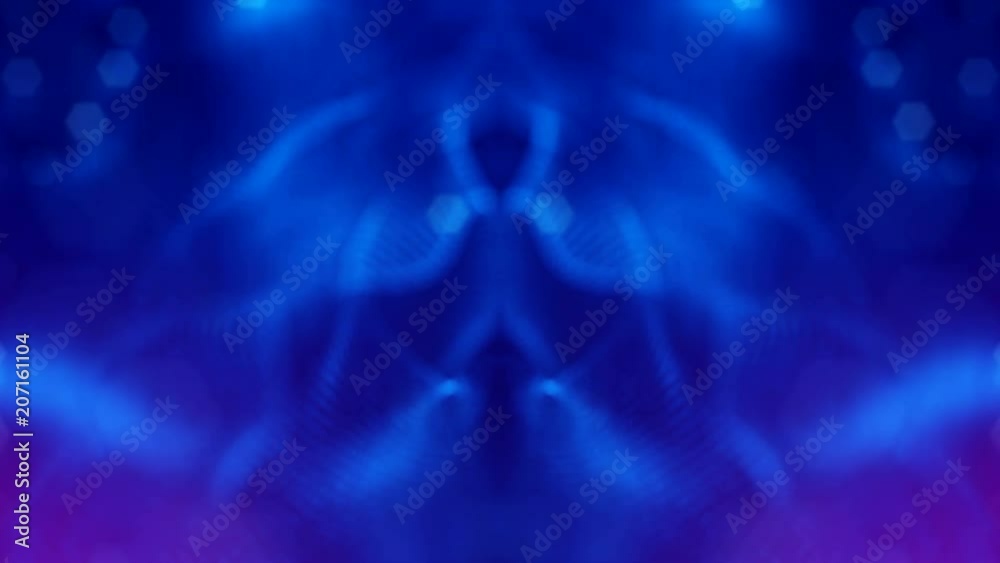 Particles form line, surface grid or mysterious virtual space. 3d ...