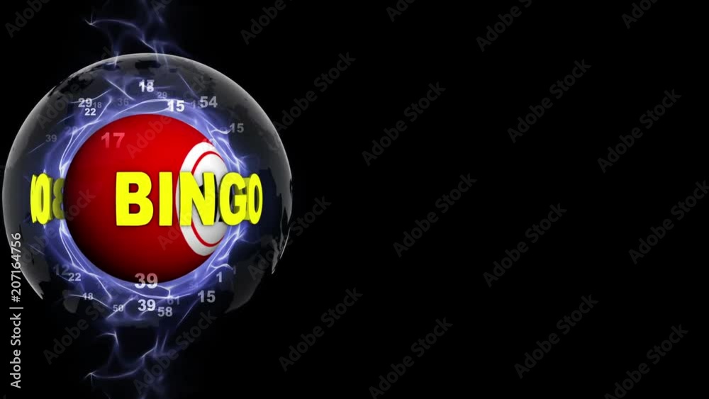 BINGO Text Animation Around the Bingo Ball, Rendering, Background, Loop ...