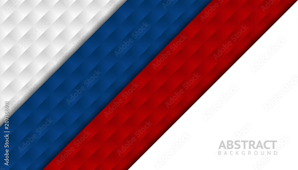 Geometric abstract background. Graphic template with Russia flag colors ...