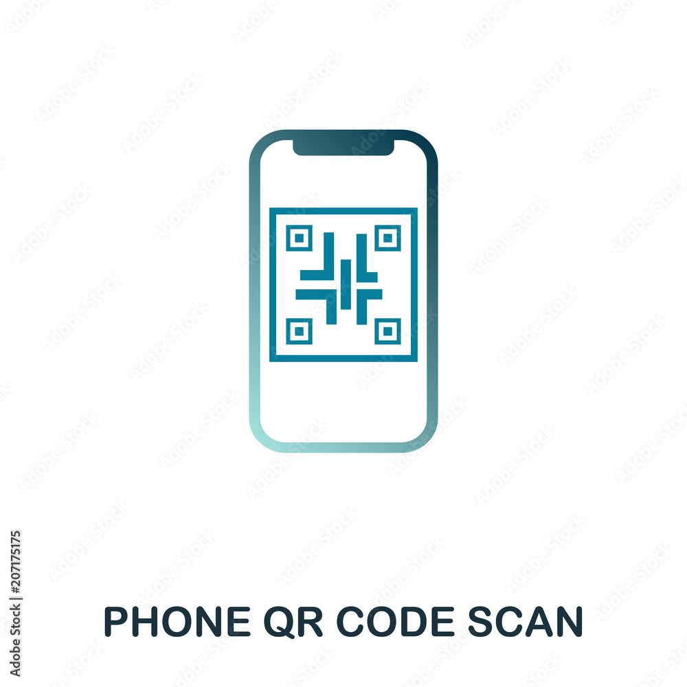 Phone Qr Code Scan icon. Flat style icon design. UI. Illustration of ...