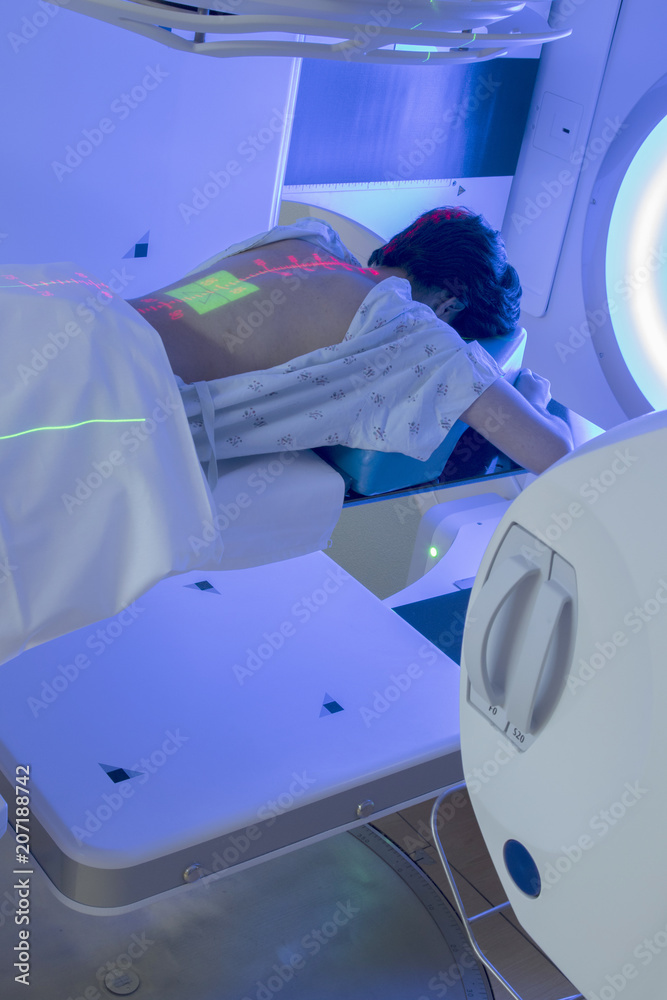 Woman Receiving Radiation Therapy/ Radiotherapy Treatments for Cancer ...