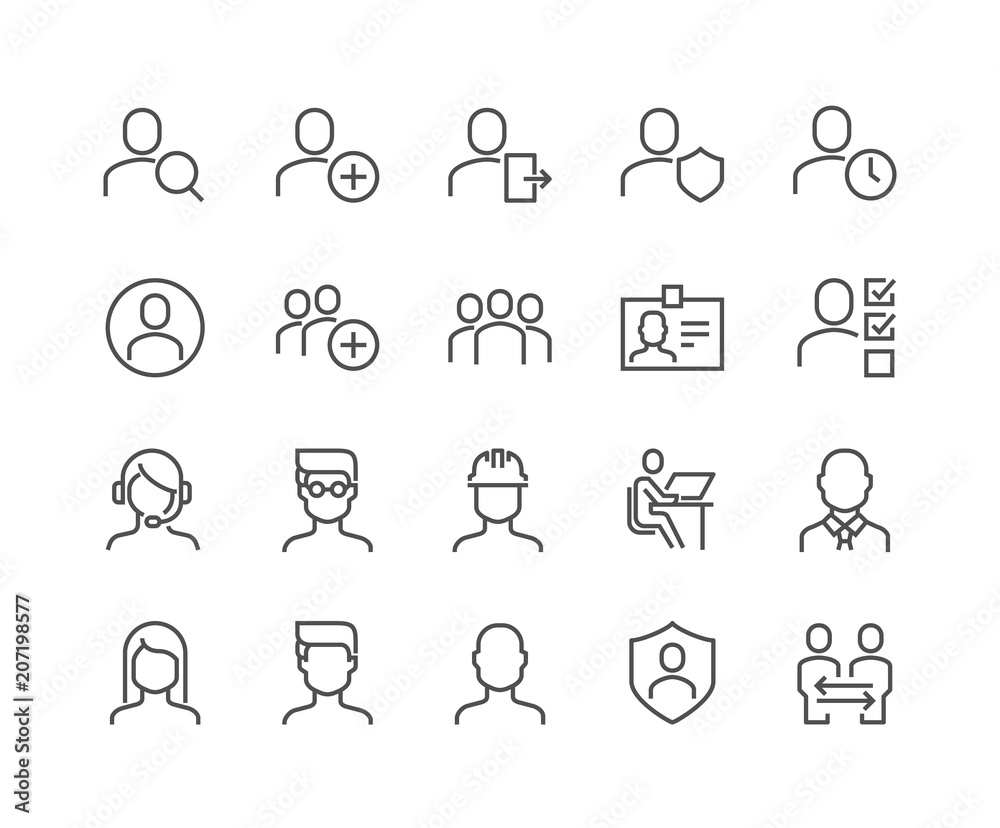 Simple Set of Users Related Vector Line Icons. Contains such Icons as ...