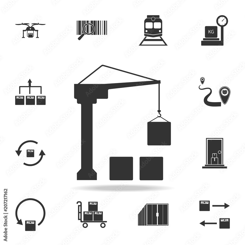 loading crane icon. Detailed set of logistic icons. Premium graphic ...