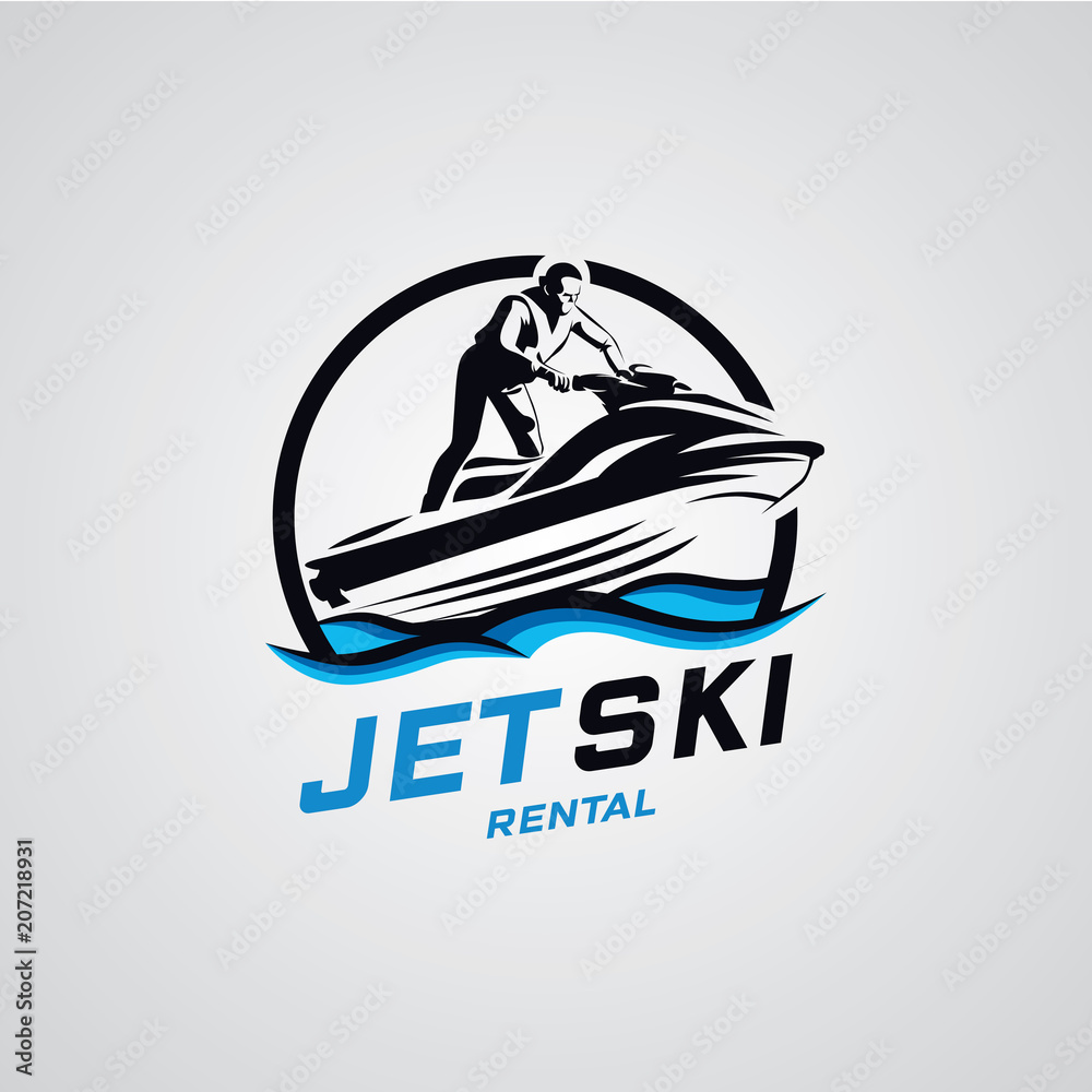 Jet Ski Logo Designs Template Stock Vector | Adobe Stock