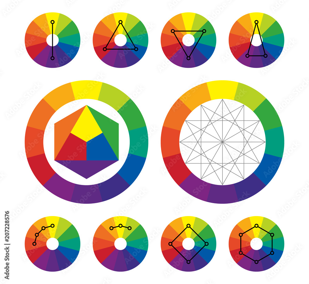 color wheel, complementary color schemes in vector Stock Vector | Adobe ...