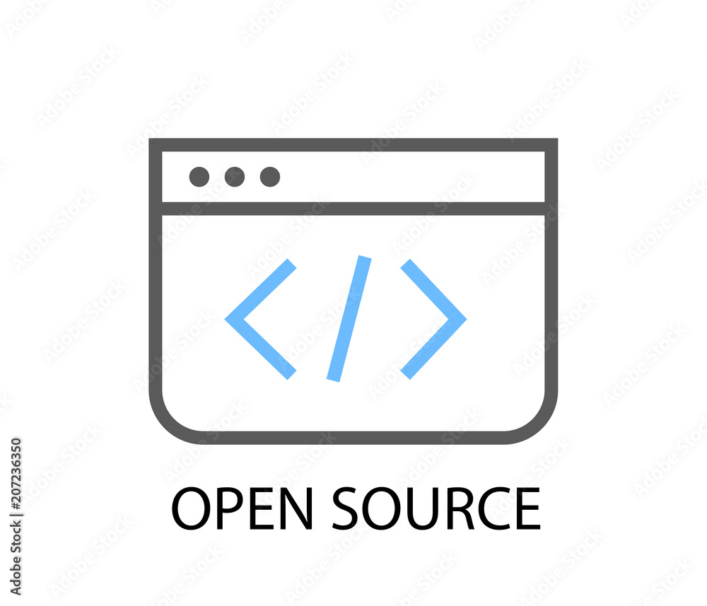 open source icon Stock Vector | Adobe Stock