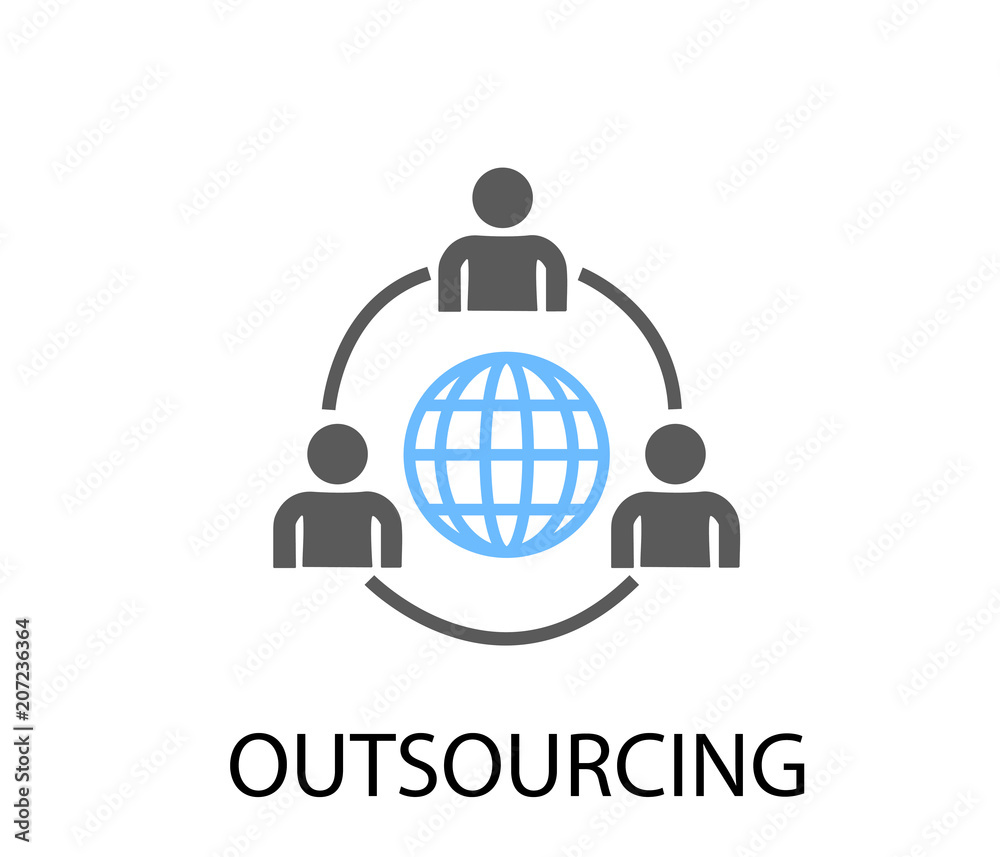 outsourcing icon Stock Vector | Adobe Stock