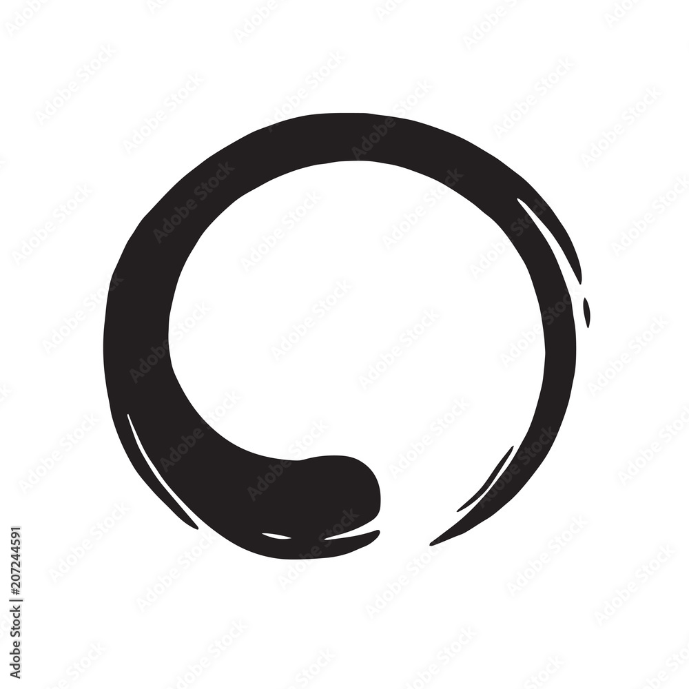 Zen Circle Logo Hand Drawn Shape Stock Vector | Adobe Stock