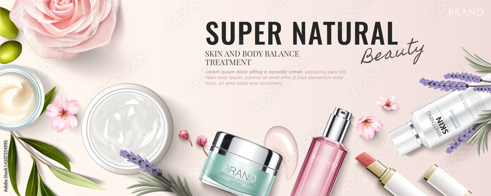 Cosmetic product banner ad Stock Vector | Adobe Stock