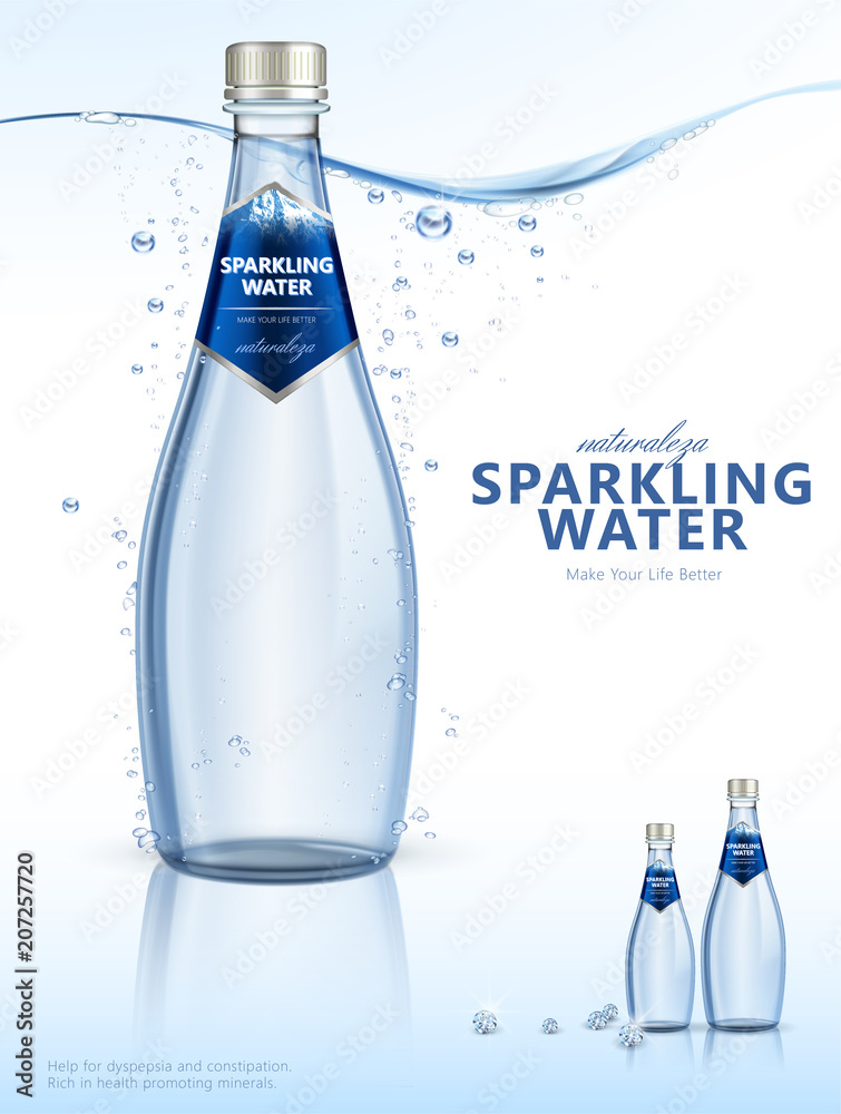 Sparkling water ads Stock Vector | Adobe Stock