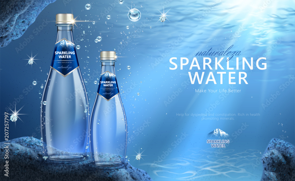 Sparkling water ads Stock Vector | Adobe Stock