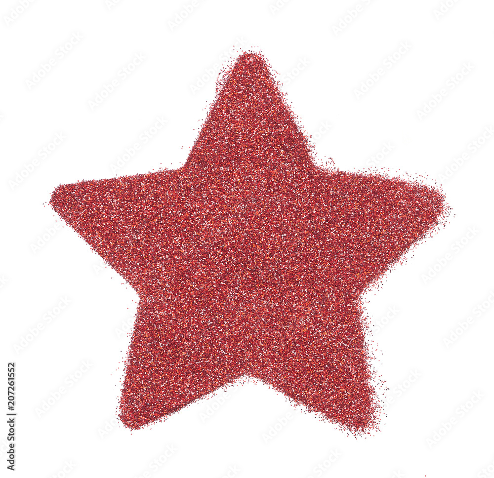 Red glitter five-pointed star stencil Stock Photo | Adobe Stock