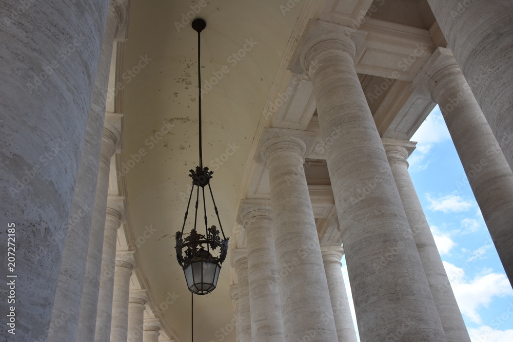Rome. Details of the colonnade of G.L.Bernini formed by 284 monolithic ...