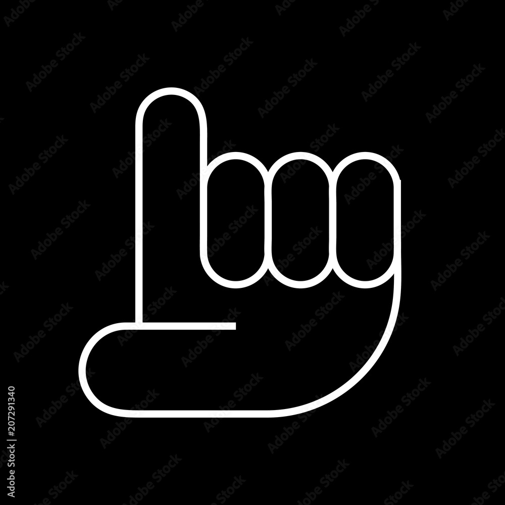 Aufzeigen Hand Zwei - Icon Symbol Piktogramm Bildmarke grafisches ...