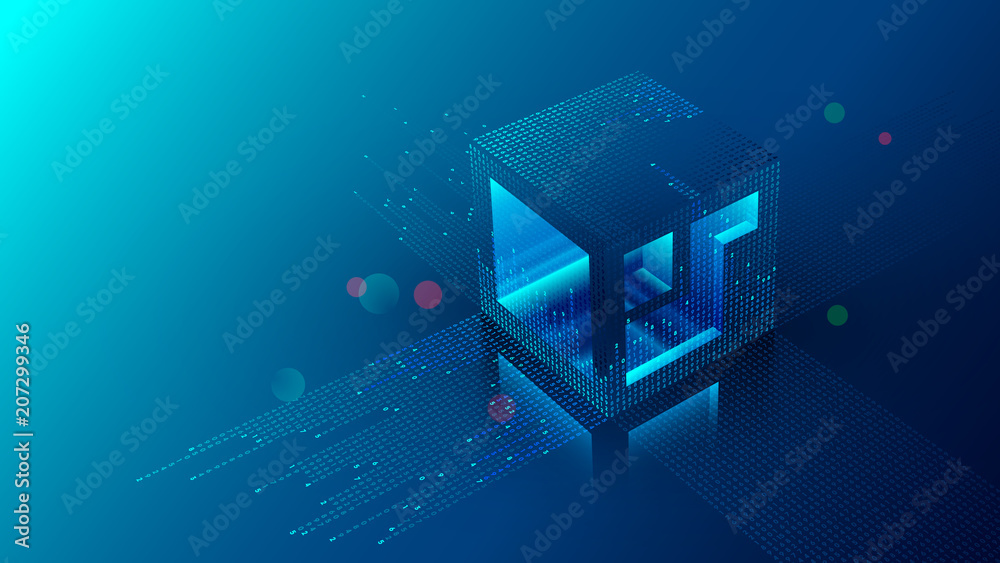 Mining blockchain concept illustration. Digital crypto currency ...