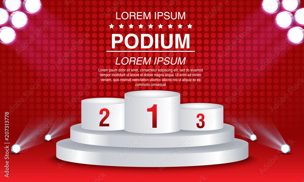 Stage podium with lighting, Stage Podium Scene with for Award Ceremony ...