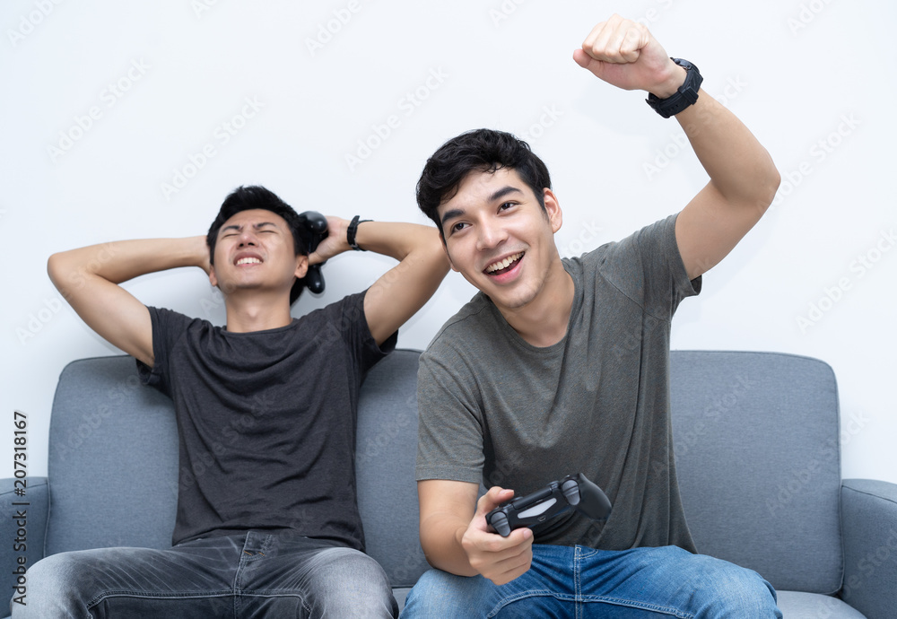 Two Friends Playing Video Games