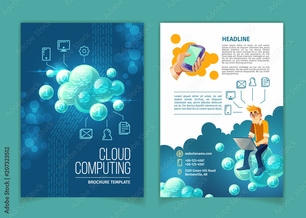 Cloud computing, global data storage, modern internet technologies ...