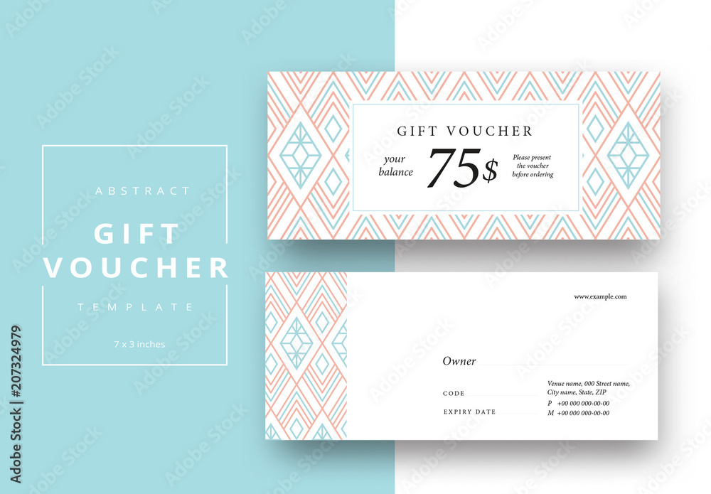 Abstract Gift Voucher Layout Stock Template | Adobe Stock