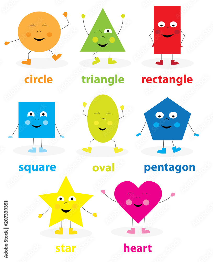 earning collection of funny dancing basic geometric smiling cartoon ...