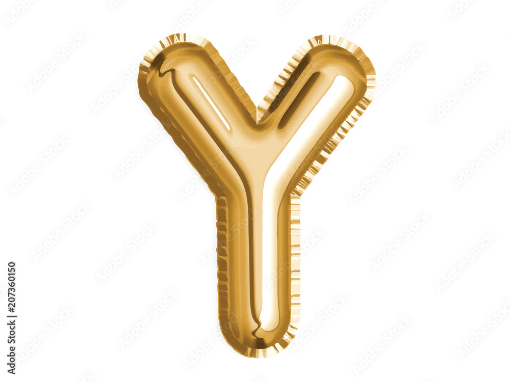 Gold alphabet Y air balloon for baby shower celebrate decoration party ...