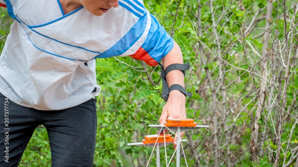 Orienteering. Check point Prism and composter for orienteering. The ...