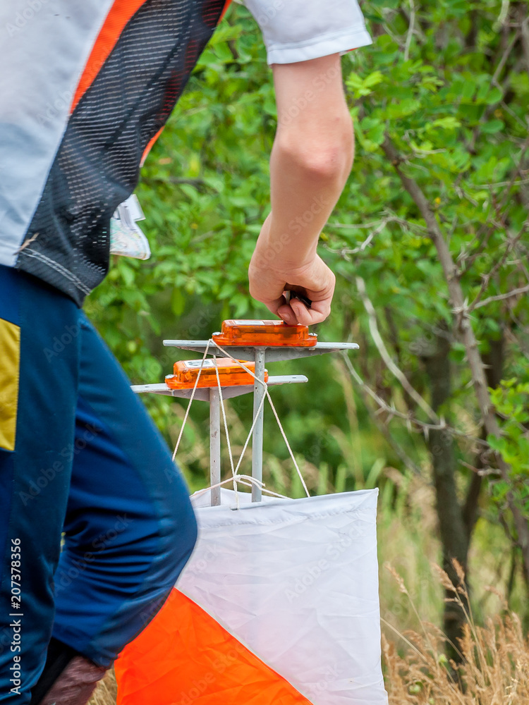 Orienteering. Check point Prism and composter for orienteering. The ...