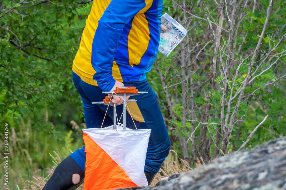 Orienteering. Check point Prism and composter for orienteering. The ...