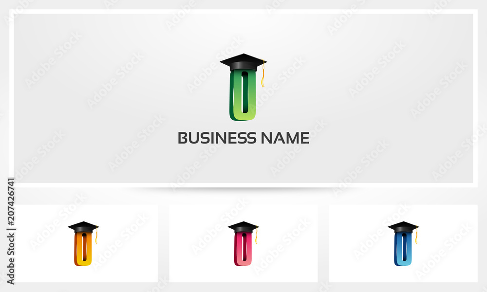Letter Alphabet O Graduation Hat Logo Stock Vector | Adobe Stock