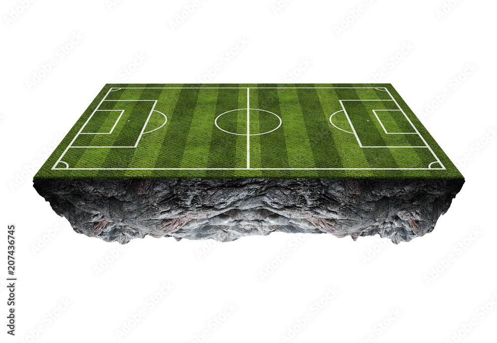 Soccer field floating island.isolated on white background Stock Photo ...