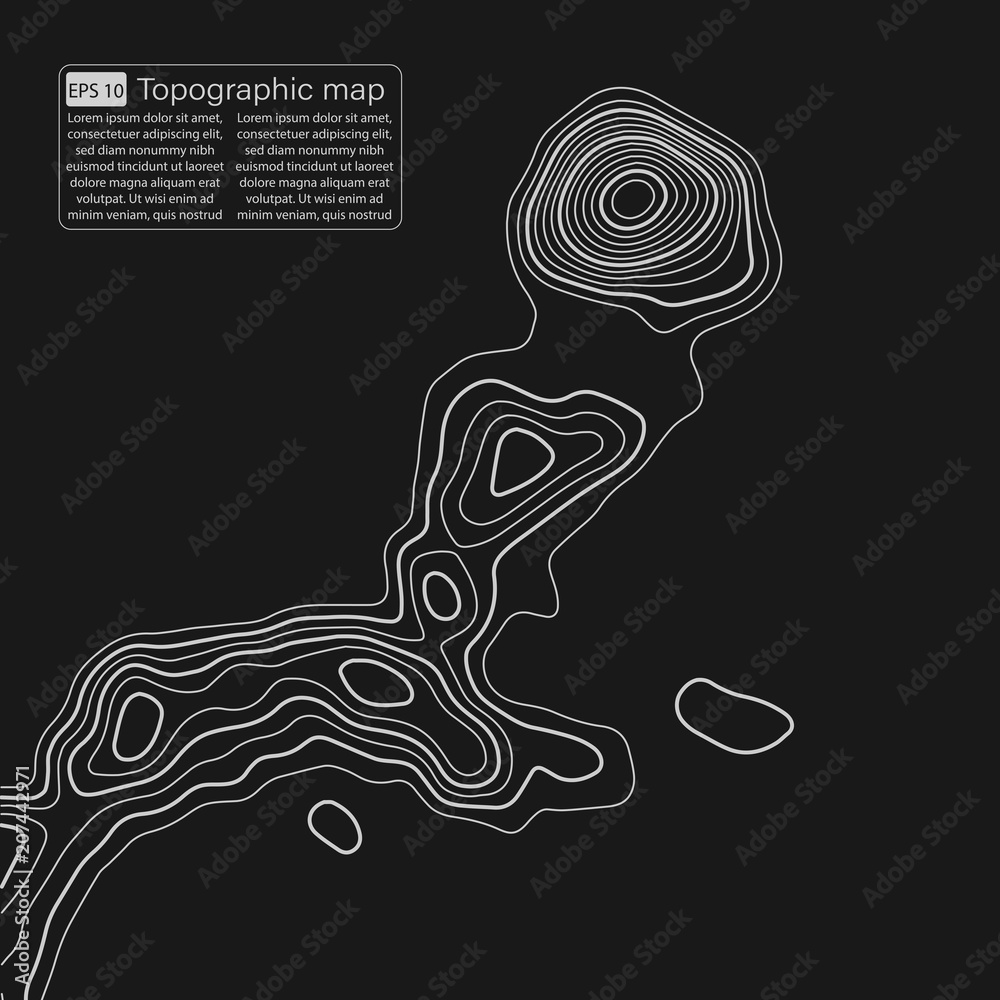 Topographic map. Topographical background. Linear graphics. Vector ...
