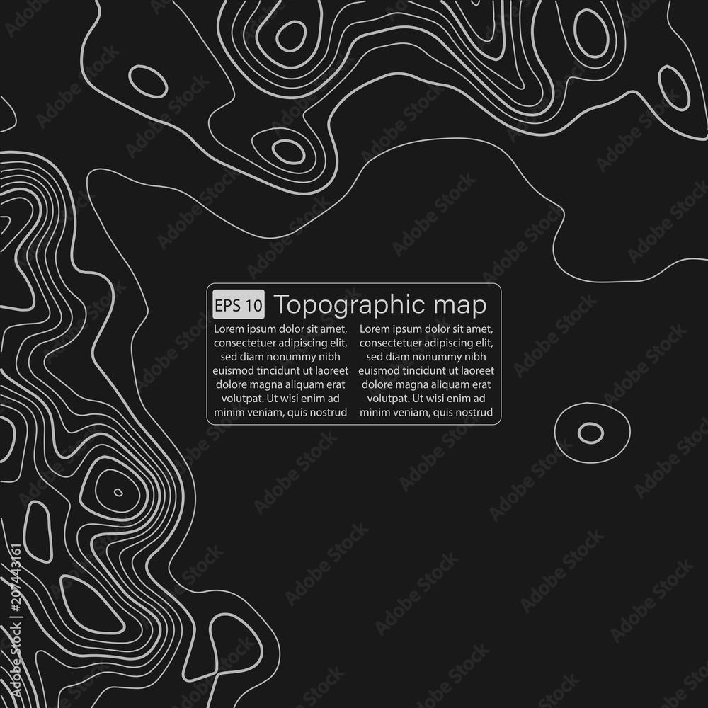 Topographic map. Topographical background. Linear graphics. Vector ...
