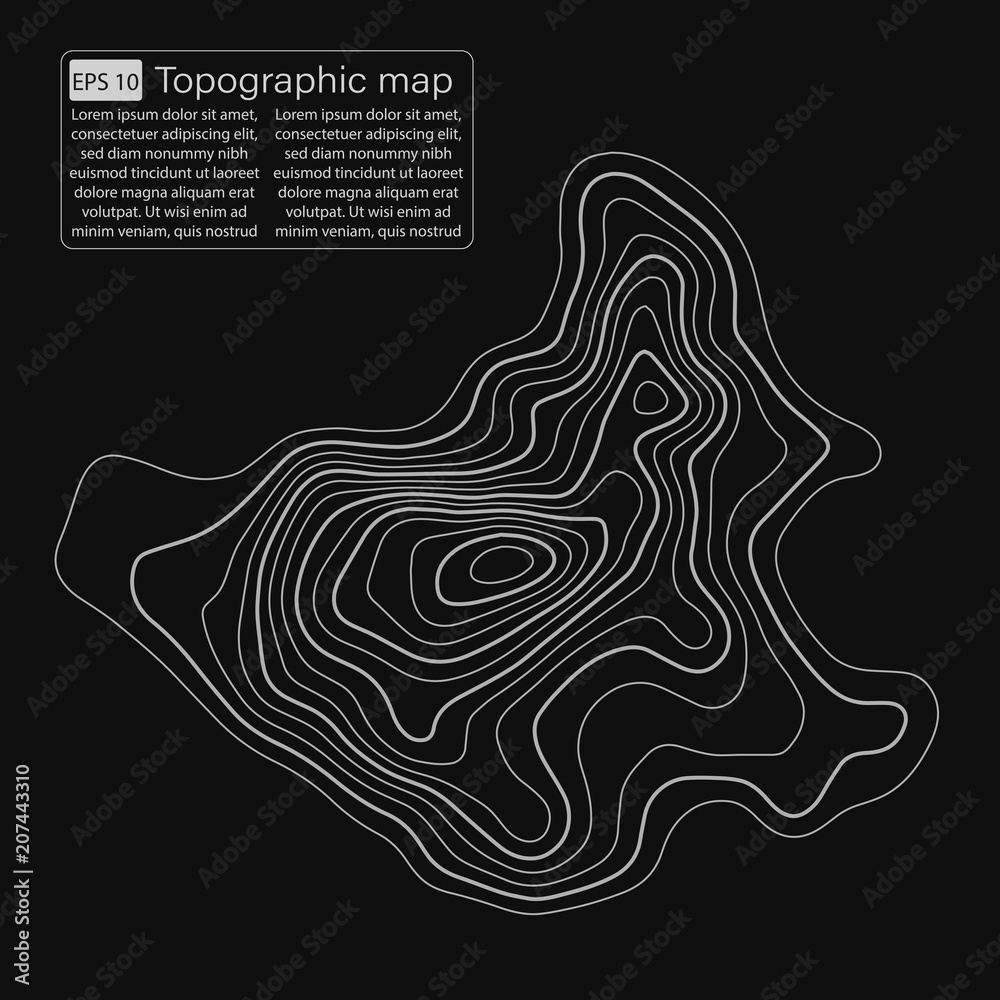Topographic map. Topographical background. Linear graphics. Vector ...