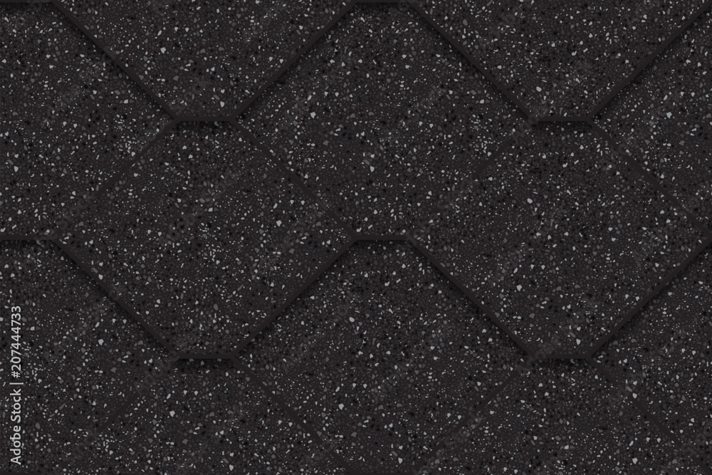 Asphalt roof shingles, seamless pattern, polygons, vector illustration ...