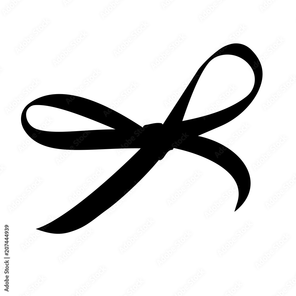 Black silhouette gift bows. Concept for invitation, banners, gift cards ...