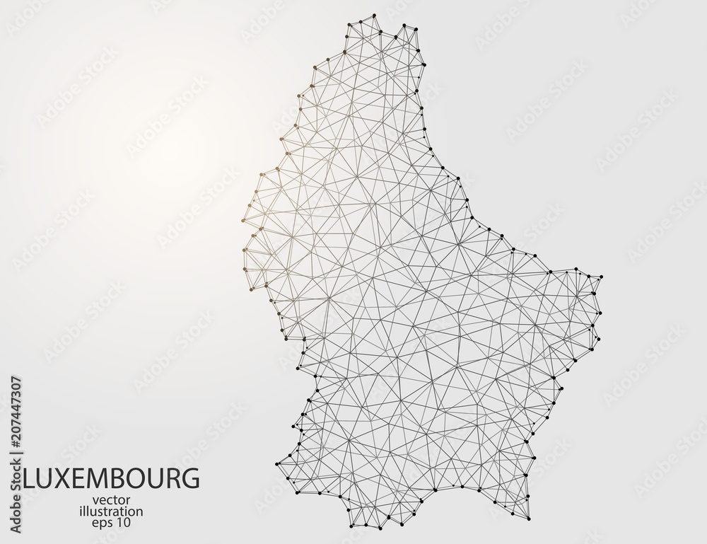 WebA map of Luxembourg consisting of 3D triangles, lines, points, and ...