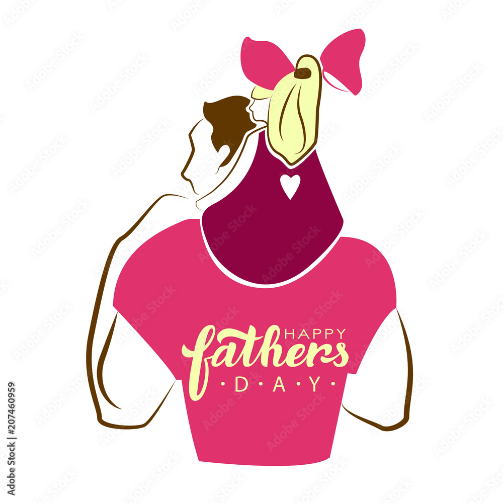 Happy Fathers Day Hand Lettering Illustration For A Banners Posters Stickers Cards T Shirt