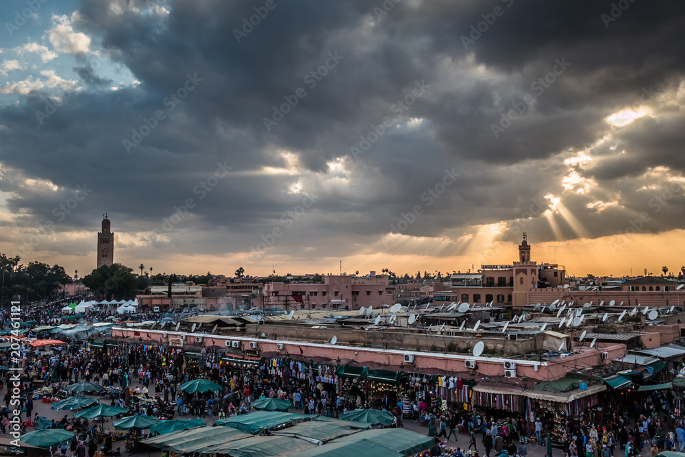 Plaza principal de Marrakech Stock Photo | Adobe Stock