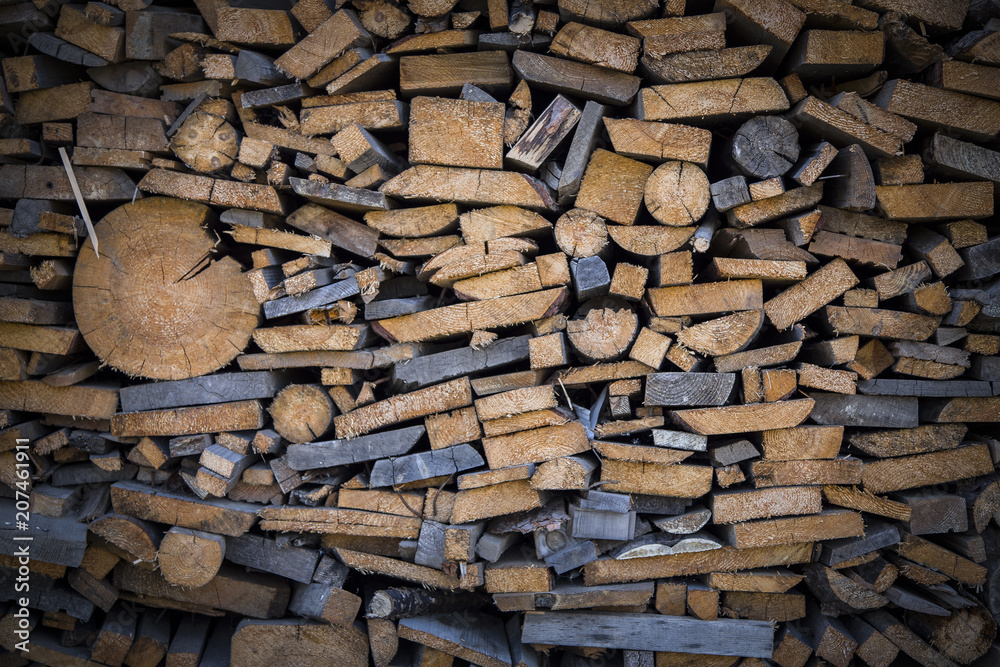 Firewood background - stacked chopped wooden logs backdrop. Background ...