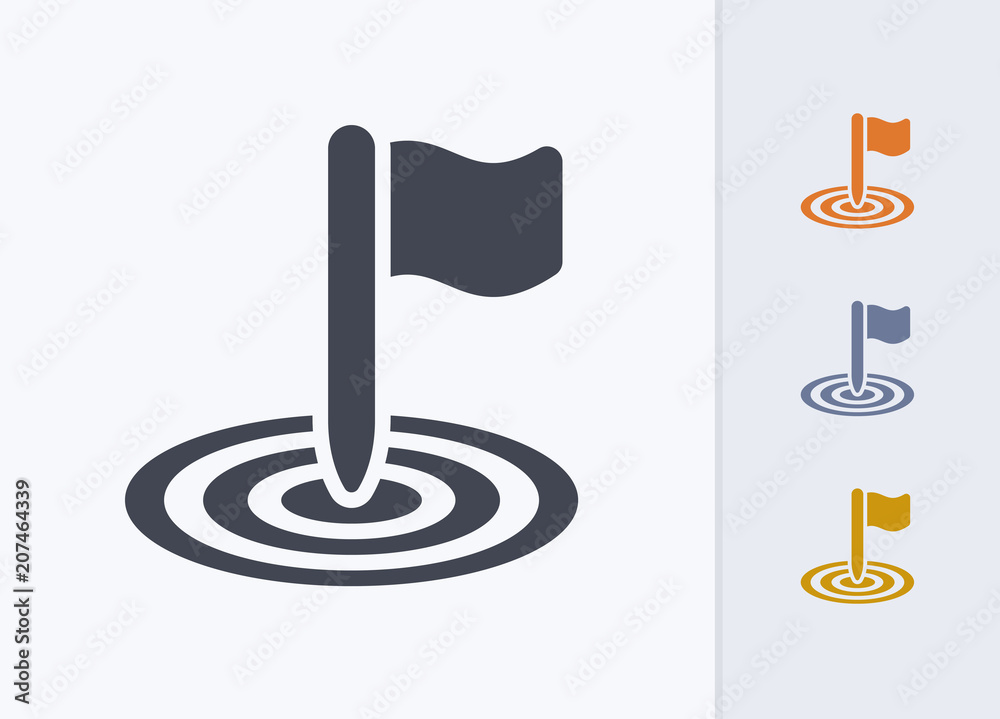 Flag on Bullseye - Pastel Cutwork Icons. A professional, pixel-aligned ...