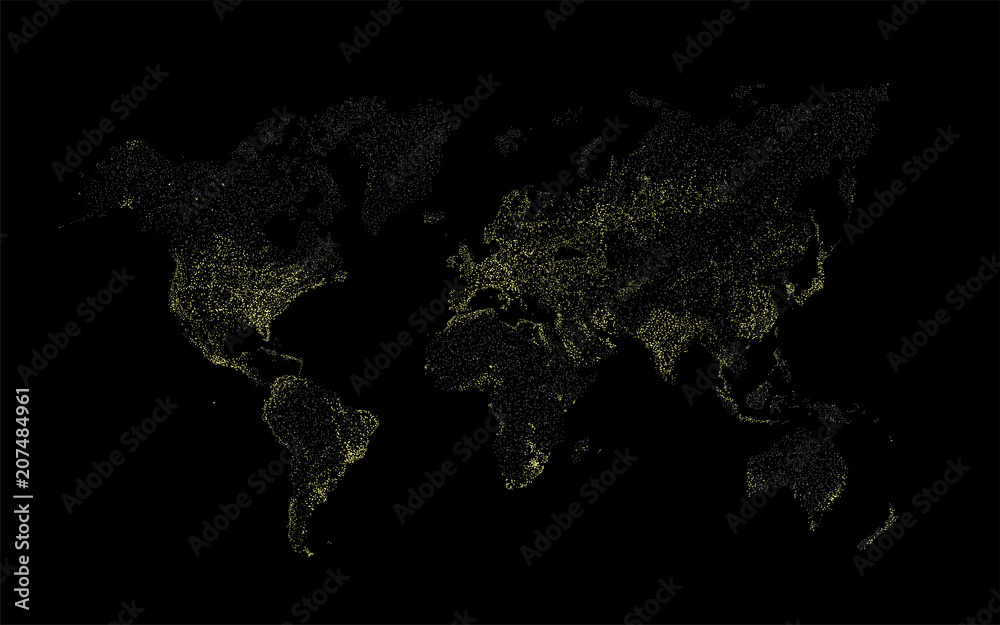 World Map at Night Stock Vector | Adobe Stock