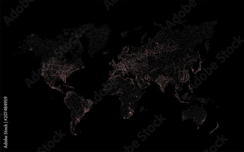 World Map at Night Stock Vector | Adobe Stock